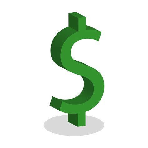 Premium Vector Green Dollar Symbol Realistic 3d Design Vector