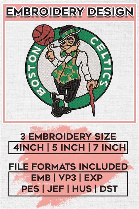 Vintage Nba Boston Celtics Embroidery Design Boston Celtics Logo
