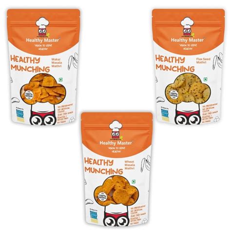 Healthy Master Wheat Mathri Namkeen Indian Masala Flax