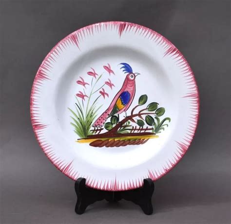 ASSIETTE EN FAÏENCE de style St Cléments décor doiseau EUR PicClick FR