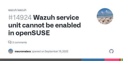 Wazuh Service Unit Cannot Be Enabled In Opensuse · Issue 14924 · Wazuh