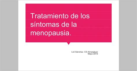 Tratamiento de los Síntomas de la menopausia