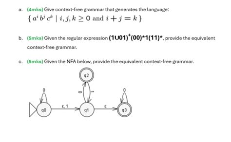 solved a ﻿give context free grammar that generates the
