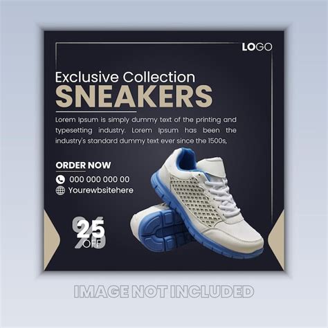 Vektor Schuhe Social Media Post Vorlage Design Premium Vektor