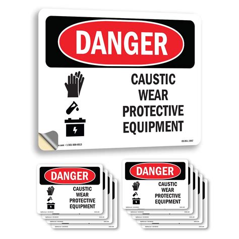 Caustic Wear Protective Equipment Osha Danger Vinyl Decal Label 18 Inch