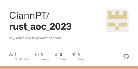 Github Ciannpt Rust Aoc My Solutions To Advent Of Code