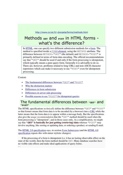 Methods GET And POST In HTML Forms What S The Difference
