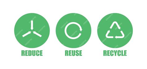 Premium Vector Reduce Reuse Recycle Icon Set Bio Trash Illustration