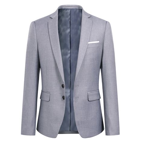 Classic Light Grey Blazer Two Buttons Blazer Cloudstyle