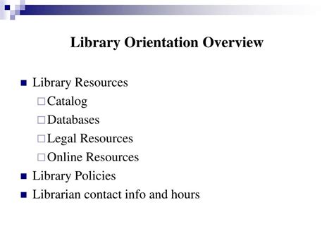 Ppt Library Orientation Overview Powerpoint Presentation Free