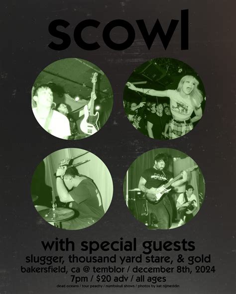 Scowl Plays Temblor Tonight With Slugger Thousand Yard Stare And Gold A