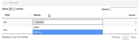 R Display Multiple Strings In A Cell Of A Datatable That Can Be Removed By Clicking On Them