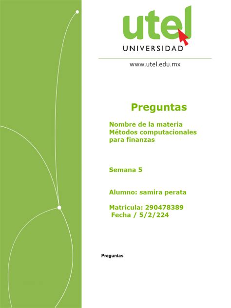 Métodos Computacionales Para Finanzas Pdf Informática