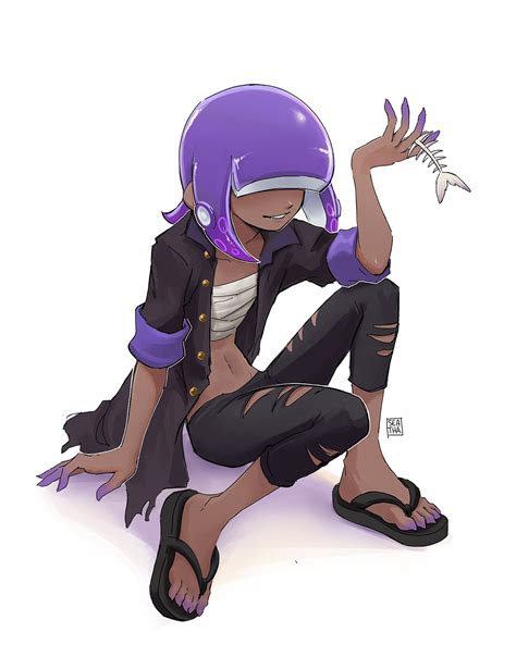 Octoling Player Character And Octoling Girl Splatoon Drawn By Seatha