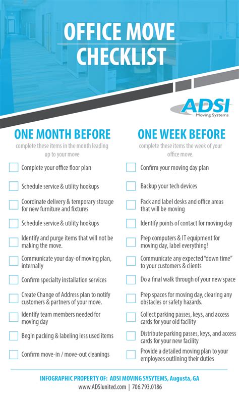 Preparing For Your Office Move [checklist] Adsi