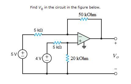 Solved Find Vo In The Circuit In The Figure Below Chegg Com