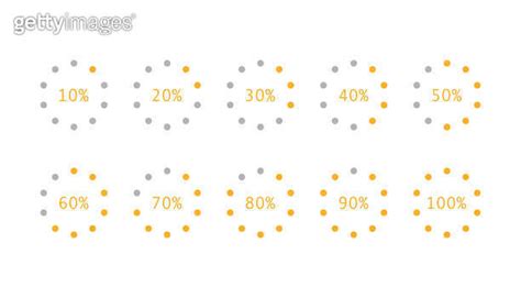 Progress Indicator With Percentage Orange Loading Bar Graphic Round