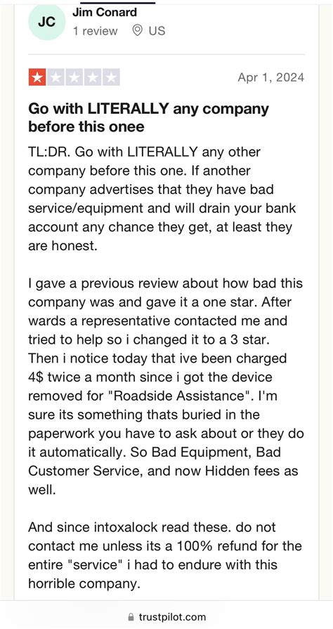 Avoid Intoxalock Ignition Interlock Device Trustpilot 1 Star Review