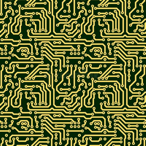 Abstract Seamless Texture Circuit Board Stock Illustration