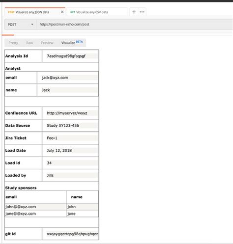 Visualize Any Json Csv As A Table Help Hub Postman Community