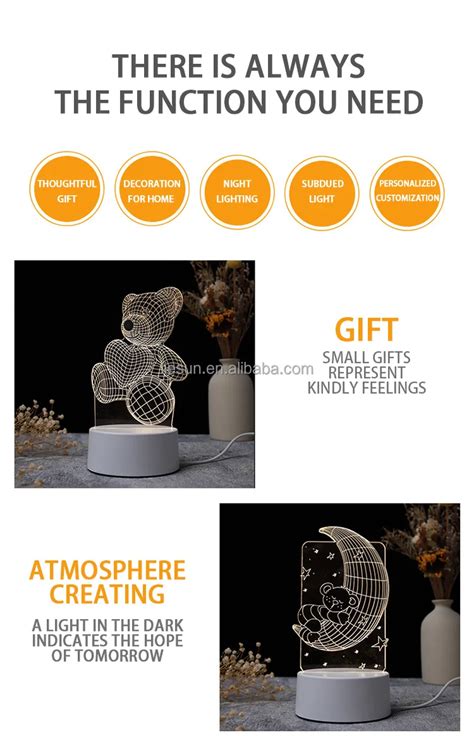 Customized Creative DIY Multi Color 3D Acrylic LED Night Light