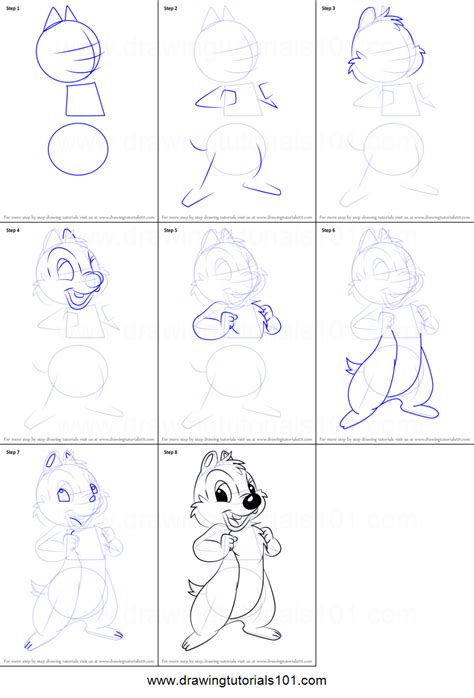How To Draw Dale From Chip And Dale Printable Drawing Sheet By