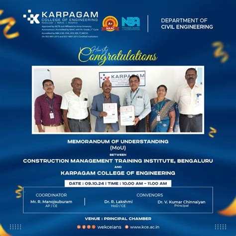 Kce Civilengineering Mou Constructionmanagement Skilldevelopment