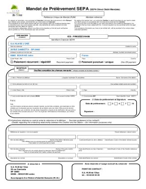 Fillable Online Mandat De Prlvement SEPA Fax Email Print PdfFiller