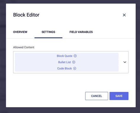 Block Editor Add UI To Configure Block Editor Field Issue 22908