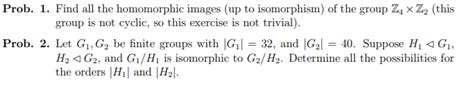 solved prob 1 find all the homomorphic images up to
