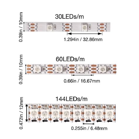 Addressable Ws2812b Flexible Digital Rgb Led Pixel Strip Ic 5v 12v 24v