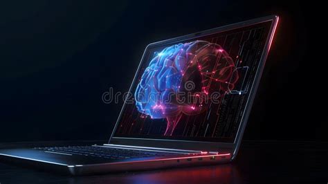 Stunning Visualization Of Ai Brain On Futuristic Laptop Ai Generated Editorial Stock Image