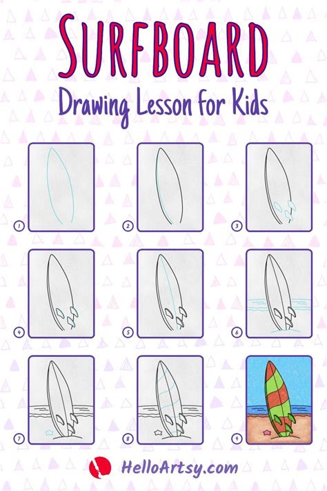 How To Draw A Surfboard Surfboard Drawing Easy Flower Drawings Doodle Art For Beginners