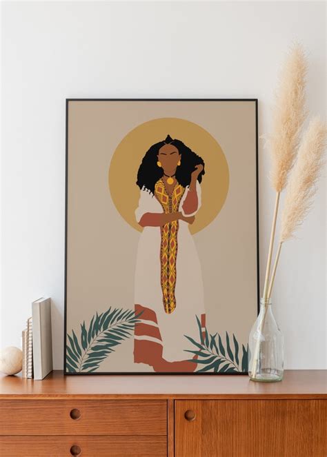 Digital Eritrea Woman Art Eritrea Art Digital Art Eritrea Etsy