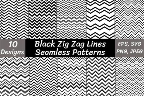 Black Zigzag Line Patterns Graphic By Vycstore · Creative Fabrica