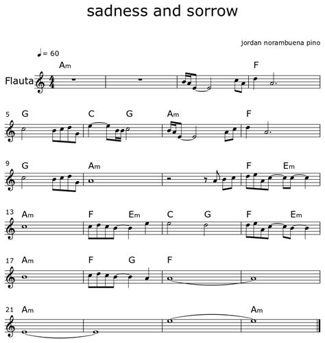 Sadness And Sorrow Sheet Music For Flute
