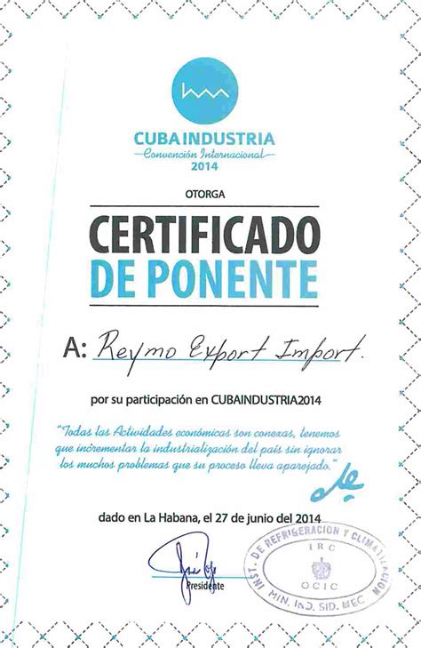 Ponencia De REYMO En RECLIEN REYMO EXPORT IMPORT S L