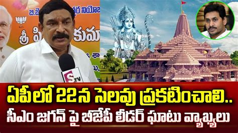 Bjp Leader Vishnu Kumar Raju Aggressive Comments On Cm Ys Jagan