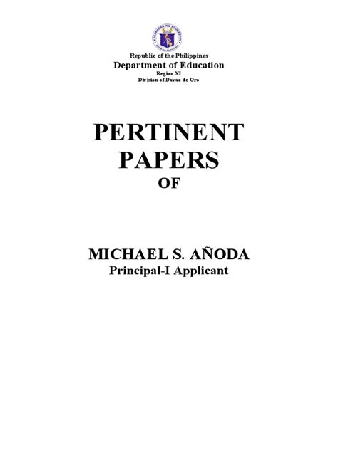 Pertinent Paper Cover Page Pdf