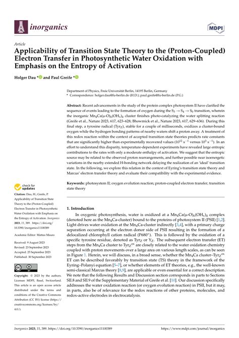 Pdf Applicability Of Transition State Theory To The Proton Coupled
