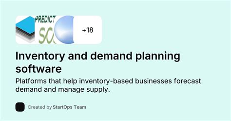 Inventory And Demand Planning Software · Startops