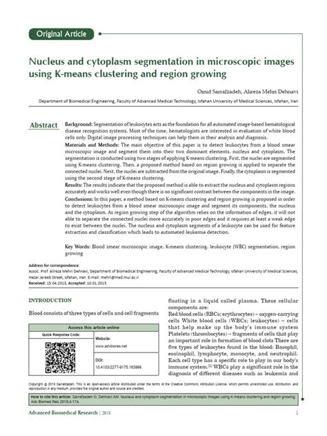 Nucleus And Cytoplasm Segmentation In Microscopic Images Using K Means Clustering And Region