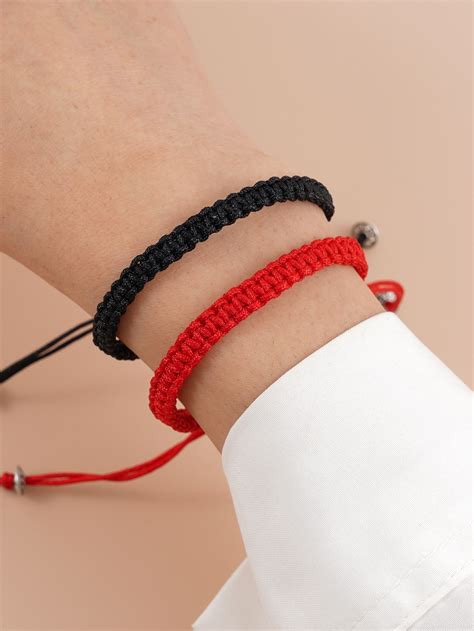 Pcs Couple Solid Bracelet Braided Bracelet Diy Bracelets Handmade Beaded Mothers Birthstone