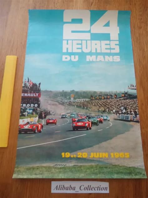 Poster Original 24 Heures Du Mans 1965 Affiche Aco Le 24h Eur 850