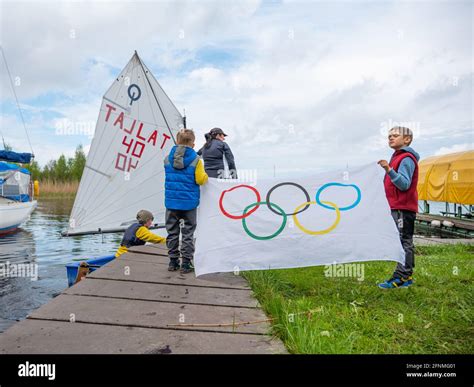 Jurmala Latvia May 17 2021 Olympic Sailing Sport Trainings Optimist