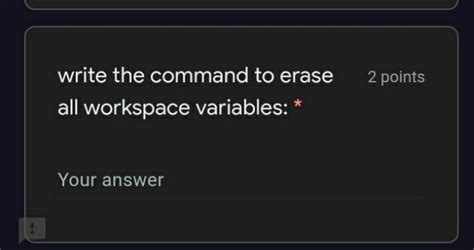 Solved 2 Points Write The Command To Erase All Workspace