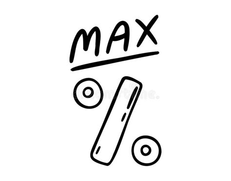 Maximum Value Percent Doodle Hand Drawn Icon Outline Drawing Maximum