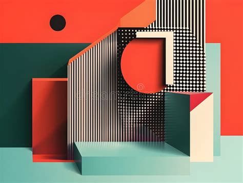 Minimalist 3d Rendered Geometric Abstract Graphic Design With Bold