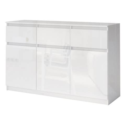 Лео 9 скрин с 3 чекмеджета и 3 врати бяло гланц