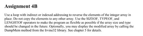 Solved Assignment 4b Use A Loop With Indirect Or Indexed